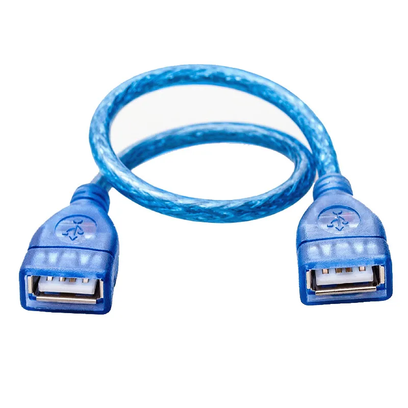 Dual USB 2.0 Female to Female AF/AF Plug Extension Extender Cable Cord ...