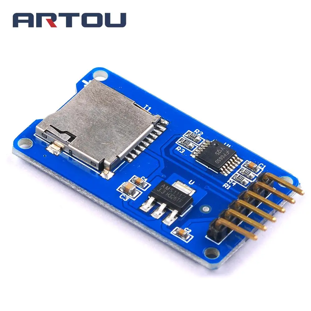 1pcs Micro SD card mini TF card reader module SPI interfaces with level ...
