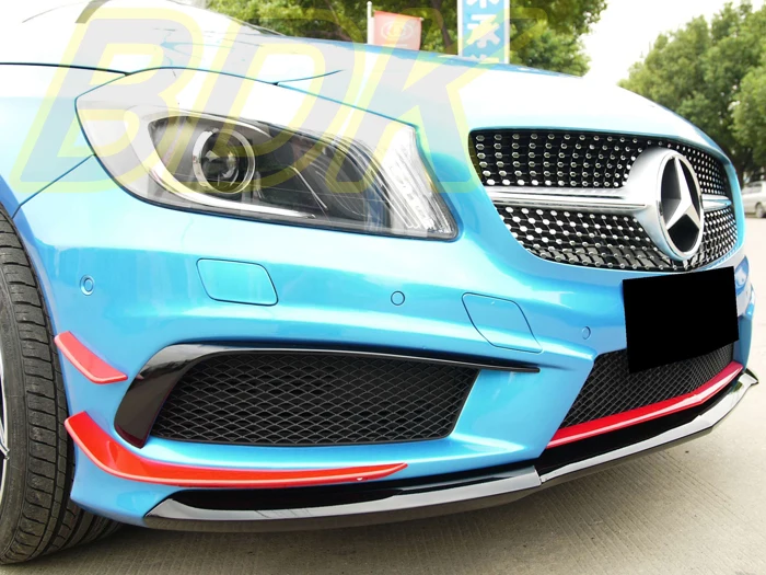 A260 Front Bumper Canards Carbon Canard A45 AMG W176 CF Front Splitter ...