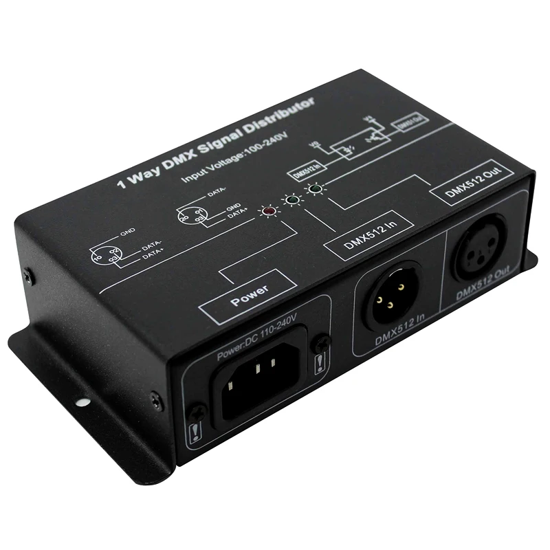 DMX512 One Way DMX Signal Distributor (output 1channel); AC100 ~240V ...