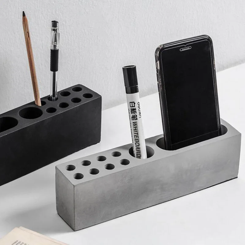 Multi-function Penholder Concrete Molds Pen Container Plaster Gypsum ...