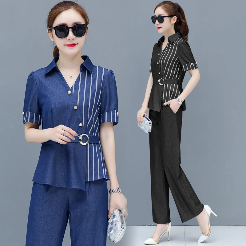 Conjunto de dos piezas de moda para mujer, ropa coreana, Tops y ...