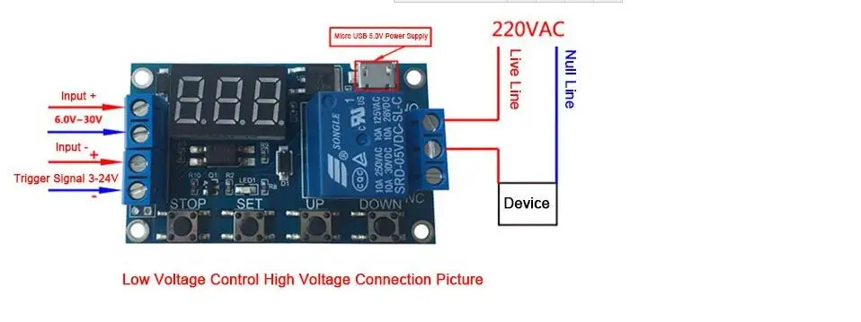 6-30V Relay Module Switch Trigger Time Delay Circuit Timer Cycle ...