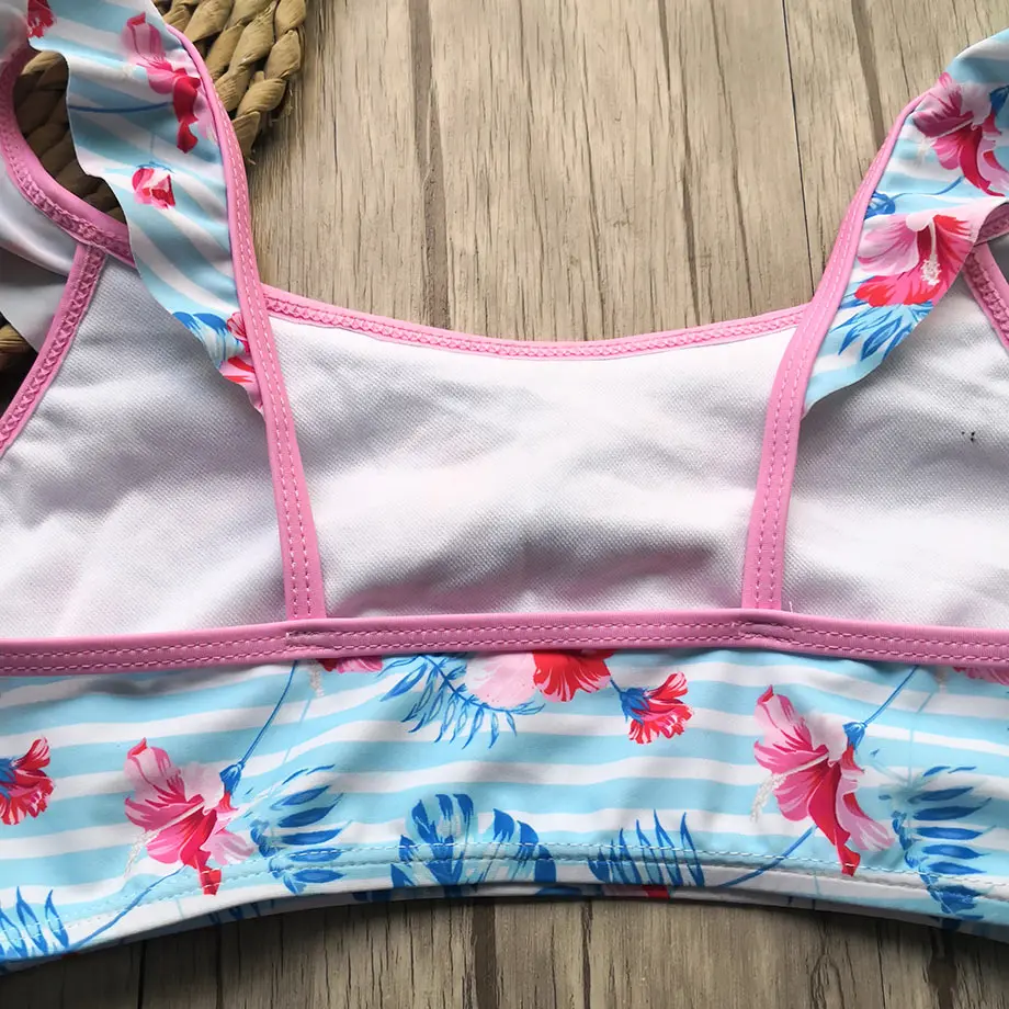 4-12 Years Two Piece Children Swimwear Girls Floral Girl Bikini Set ...