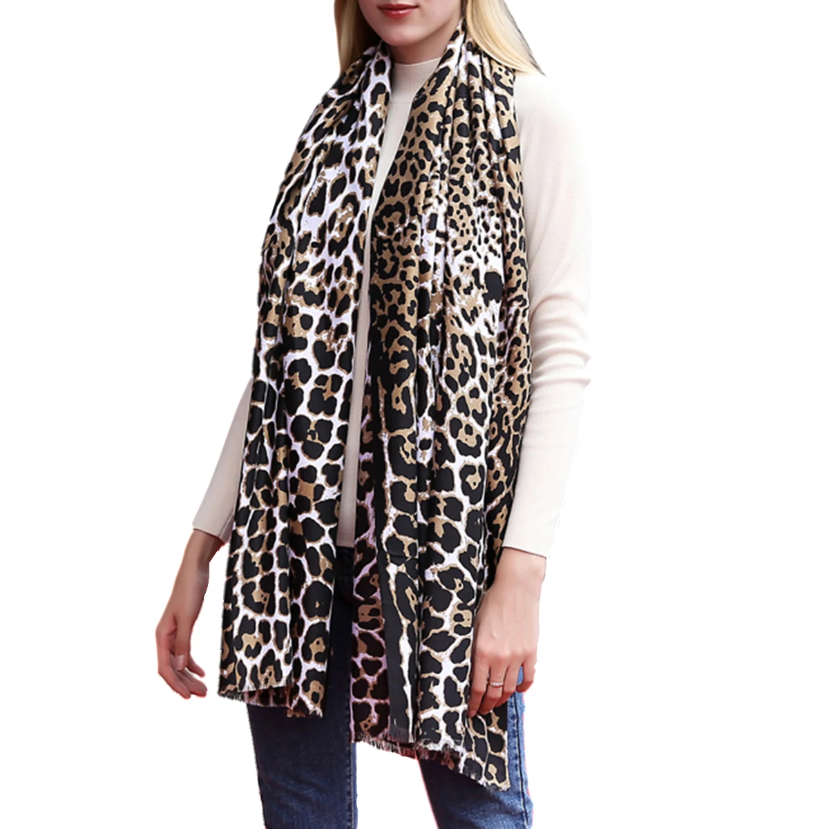 Soft Trendy Stylish Fashion Animal Leopard Print Wraps Shawl Scarf for ...