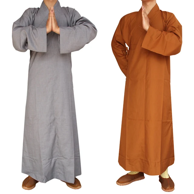 2 Colors Shaolin Temple Costume Zen Buddhist Robe Lay Monk