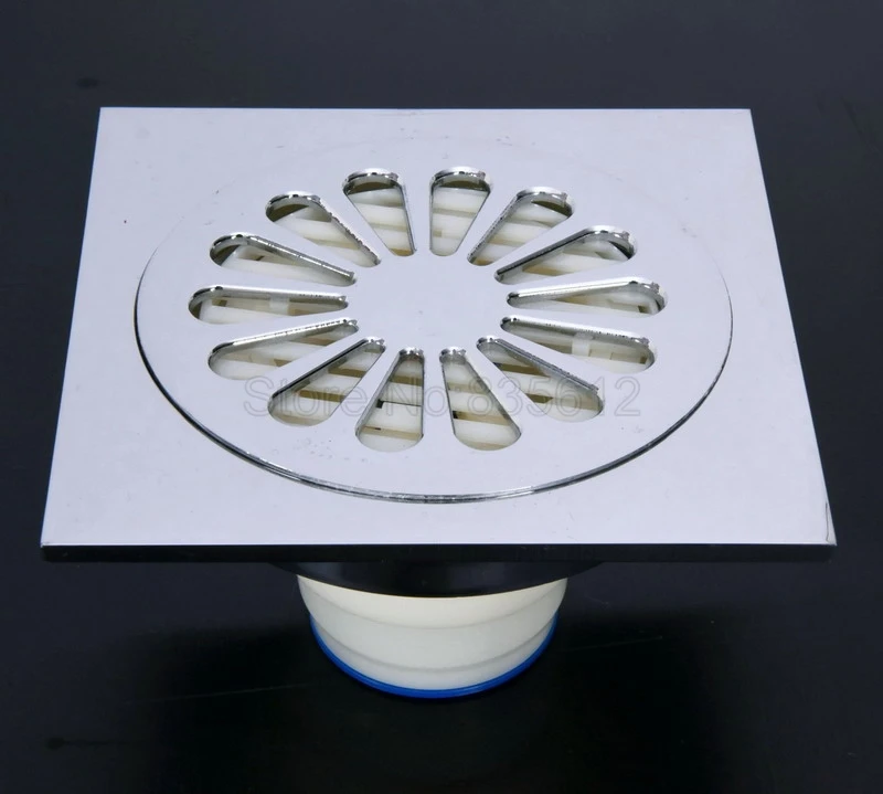 Polished Chrome Square Floor Waste Grates Bathroom Shower Drain Floor ...