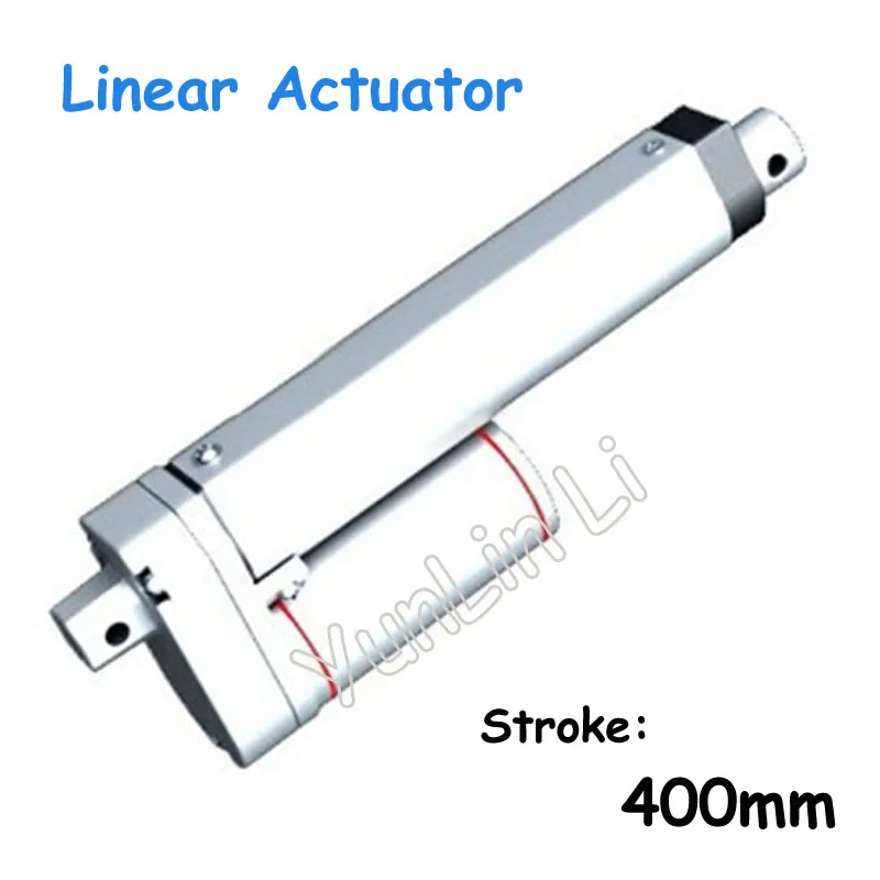 Motor actuador lineal eléctrico de 12V/24V CC, actuadores lineales eléctricos de 400mm = 16 ...