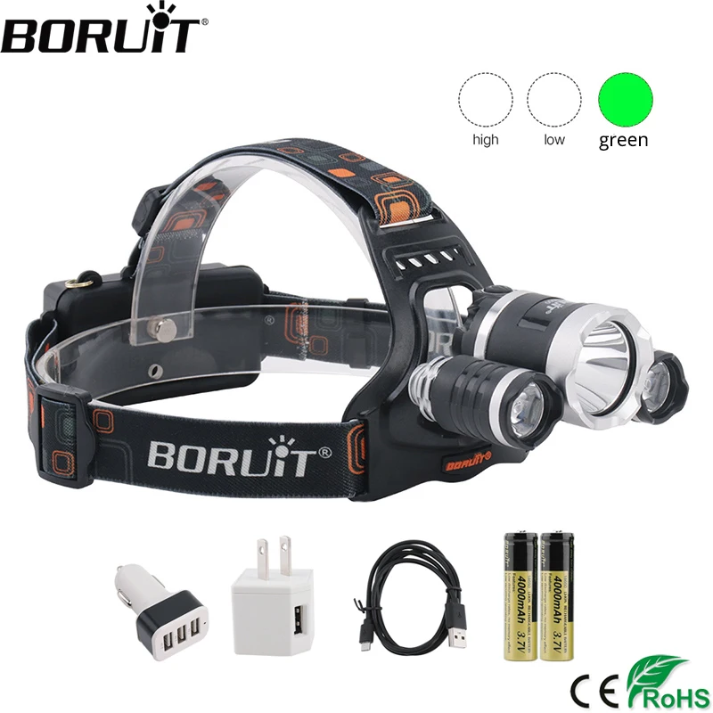 BORUiT-RJ-3000-LED-Headlamp-with-Green-Light-Ultra-Bright-3000LM ...