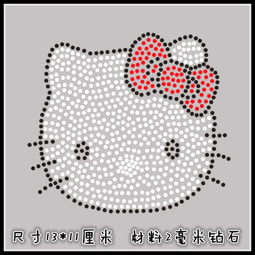 Clear Crystal Hello Kitty Cat shirt decorate DIY strass hotfix ...