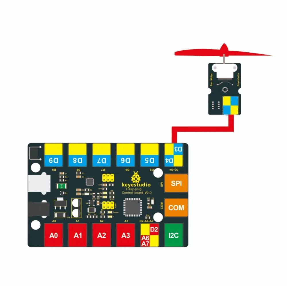 Keyestudio EASY plug L9110 Fan Module For Arduino Firefighting Robot STEAM