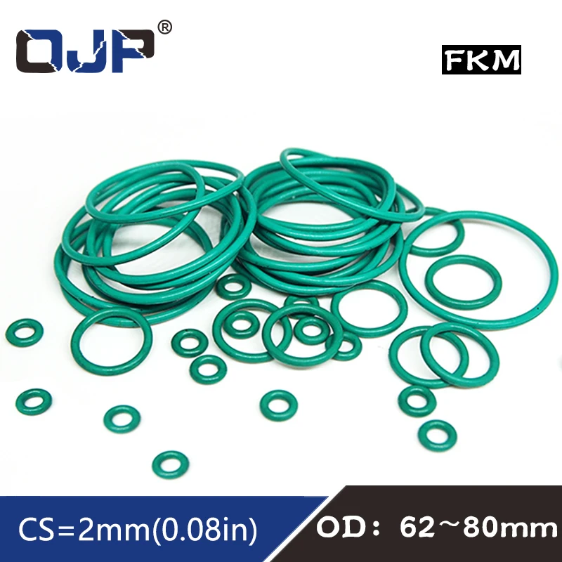 1PC Verde Anel De borracha do Flúor FKM Seal Oring OD62/63/64/65/67/68 ...