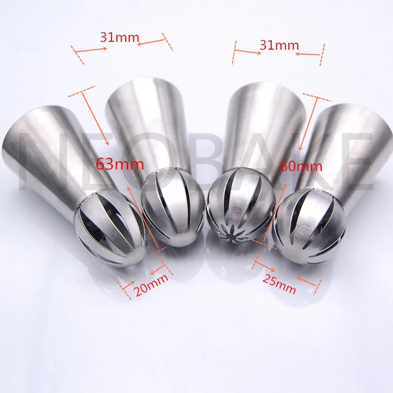 1PCS/ SET Nozzle Sphere Ball Shape Cream Stainless Steel Icing Piping ...
