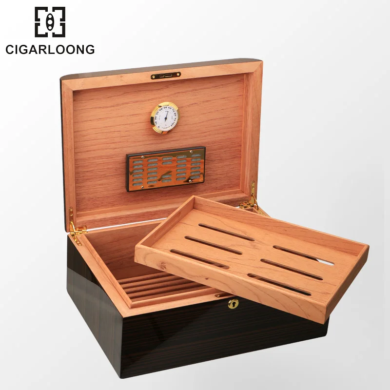 CIGARLOONG Cigar Box Wooden Cigar Display box humidor for cigars ...