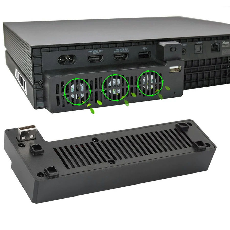 USB Cooler Cooling Fan for Xbox One X , External 3 Fan Super Turbo ...
