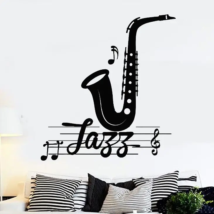 Jazz Music Wall Decals Musical Room Decoration Quality Wallpaper ...