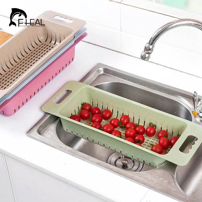 Fheal 다기능 주방 싱크 배수 랙 플라스틱 접시 칼 붙이 드레이너 건조 홀더 과일 컵 접시 싱크 랙 건조 도구drying