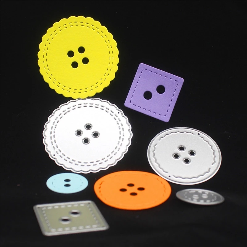 Buttons Metal DIY Cutting Dies Stencils Scrapbooking Album Paper Card ...