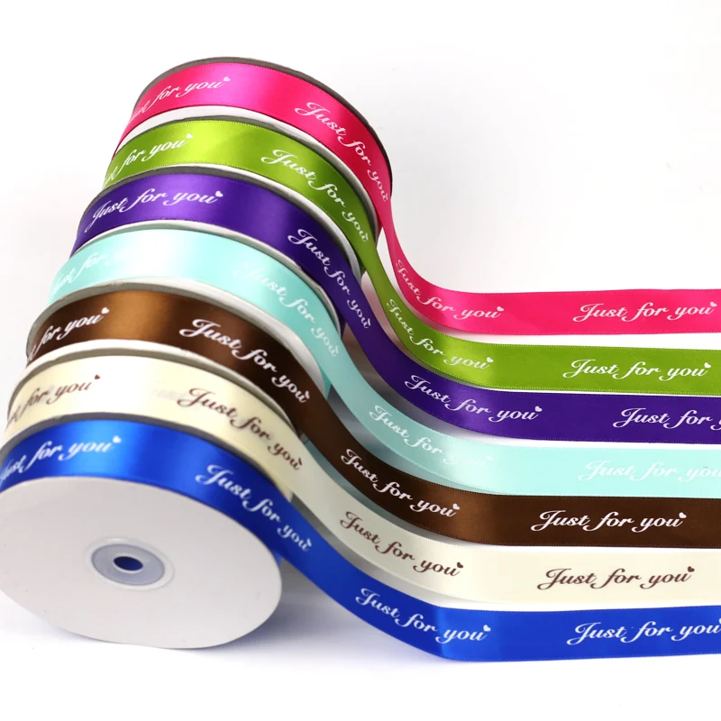 25mm-Gift-Ribbon-print-Just-for-you-logo-Party-gift-wrap-ribbon-Florist ...