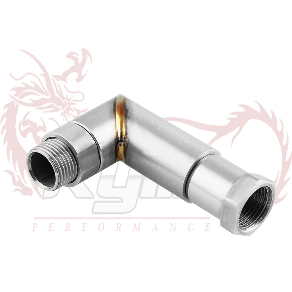 O2 Oxygen Sensor 90 degree Bung Extension Angled Extender Spacer ...