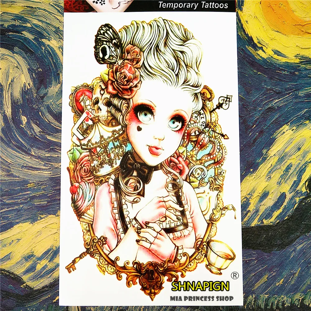 SHNAPIGN-Blonde-Lolita-Flash-Temporary-Tattoo-Body-Art-Sleeve-Arm-Flash ...