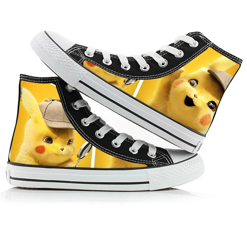 Pokemon Pikachu Cartoon Painted Canvas Shoes - KawaiiMerch.com