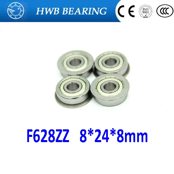 10Pcs F628 2Z F628ZZ F628 zz Flanged Flange Deep Groove Ball Bearings 8 ...