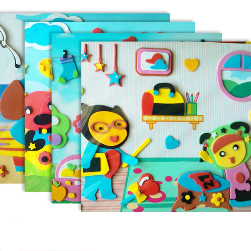 Free Shipping 3D Three dimensional Collage EVA Decoration Sticker ...