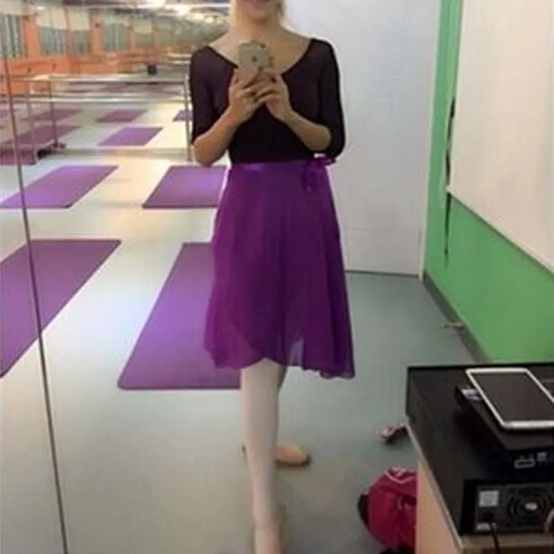 Purple Ballet Leotards For Women Ballet Chiffon Dancing Skirt Adult ...