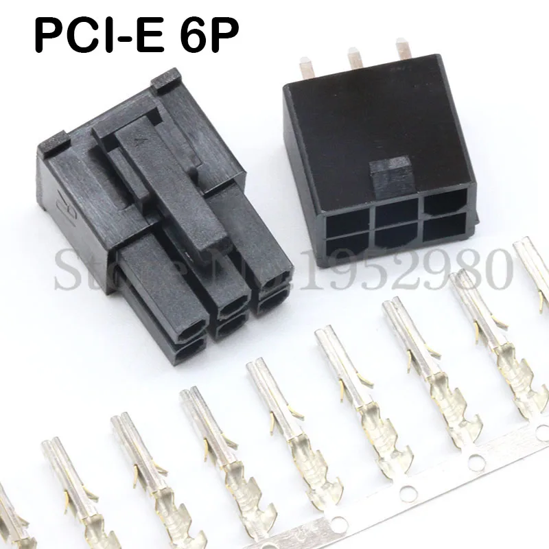 20-Set-4-2mm-Connector-PC-Computer-Graphics-Card-PCI-E-GPU-6Pin-5557 ...