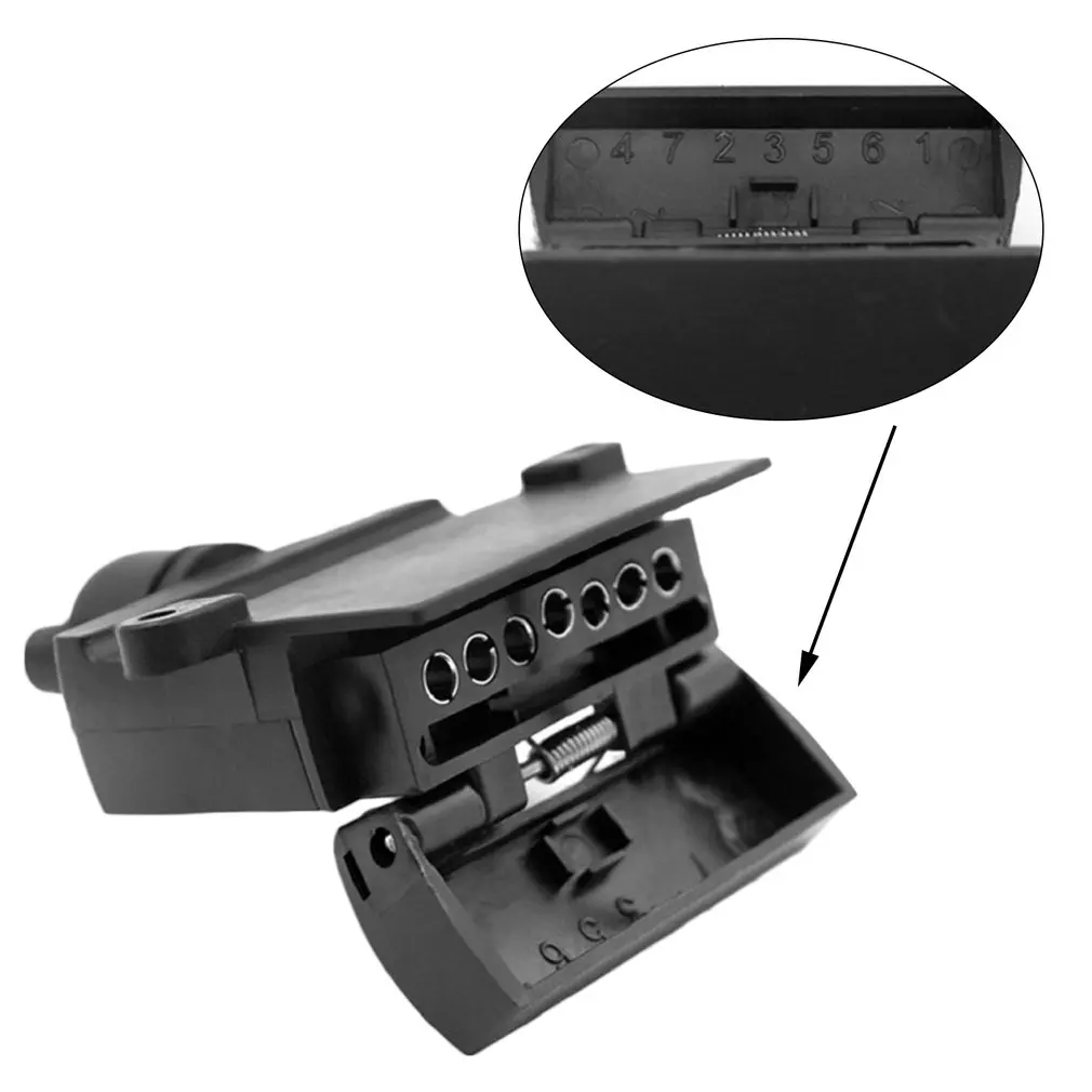 New 7 Pin Flat Trailer Socket Light Connector 12V 7 Way Female Trailer ...