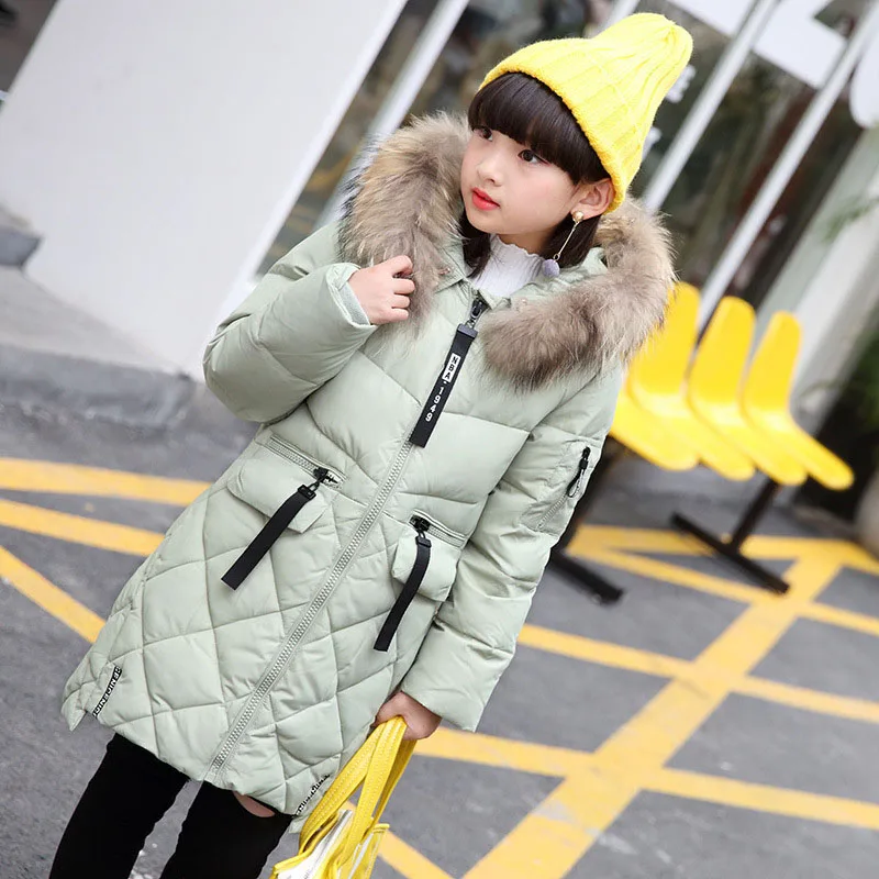 Children Outerwear Winter Jackets Coats For Girl Long Overcoat Big Kids ...