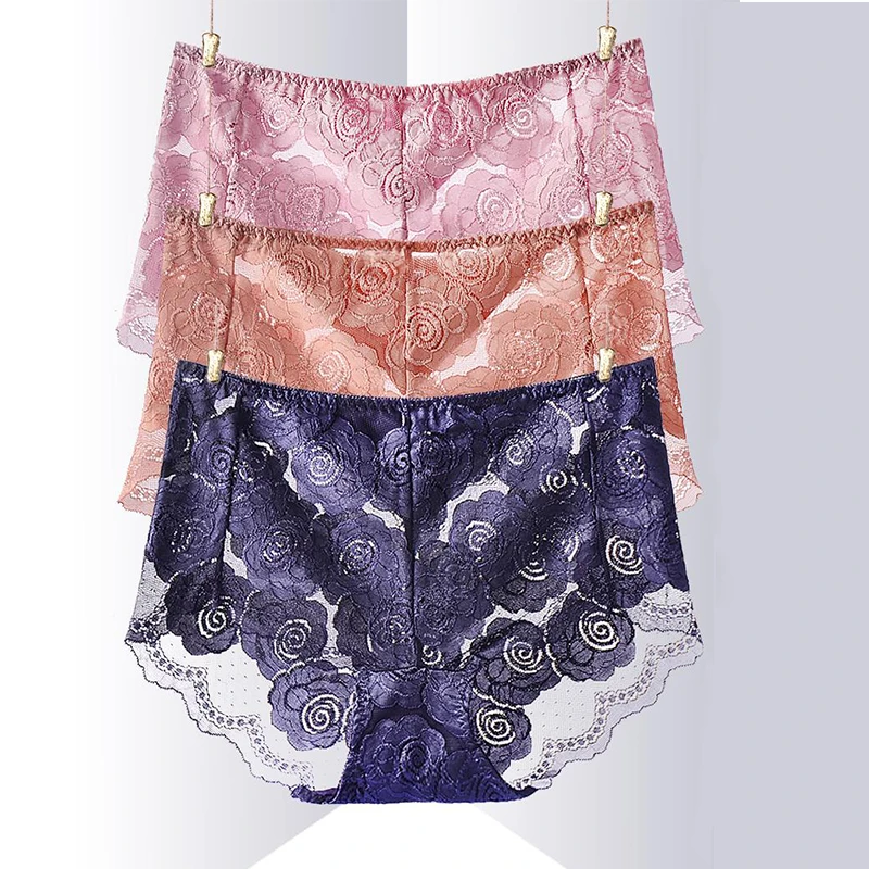 Bragas de talla grande para mujer, ropa interior de malla, Sexy ...