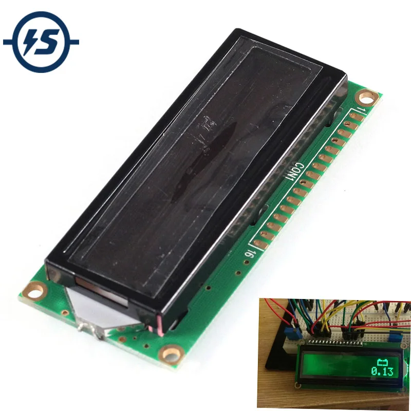 LCD1602A Green Character Dot Matrix LCD Display Module 16x2 Black ...