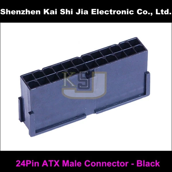 50pcs/Lot 24 Pin ATX Male PC Motherboard Power Connector Socket Black ...