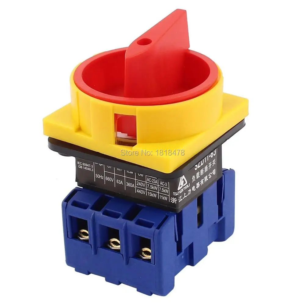 Manual Transfer Switch 30 Amp AC 600V 25A ON/OFF 2 Positions 3 Phase ...