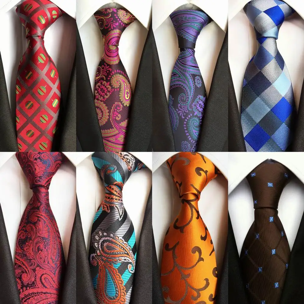 New Design 1200 Needles 100% Silk Men Tie 8cm Paisley Neck Ties for Men ...