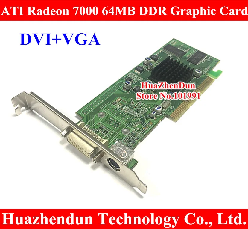 Brand New ATI Radeon 7000 64M DDR DVI AGP Graphic Card Video Card DVI ...