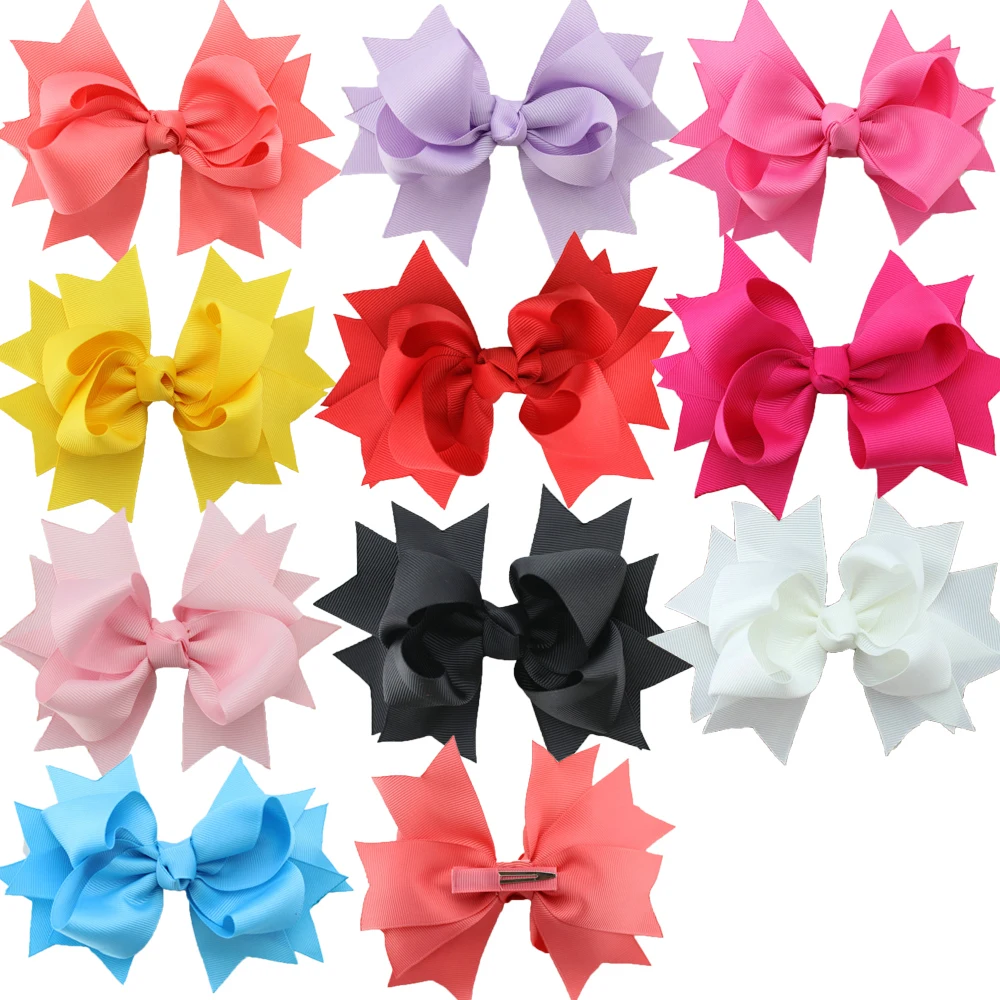 10pcs/set Newest baby girl's hair pins kids ribbon bow hair clips ...