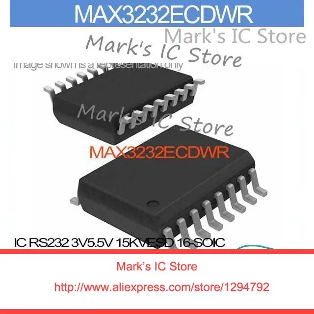 MAX3232ECDWR IC RS232 3V5.5V 15KVESD 16 SOIC MAX3232ECD 3232 MAX3232E ...