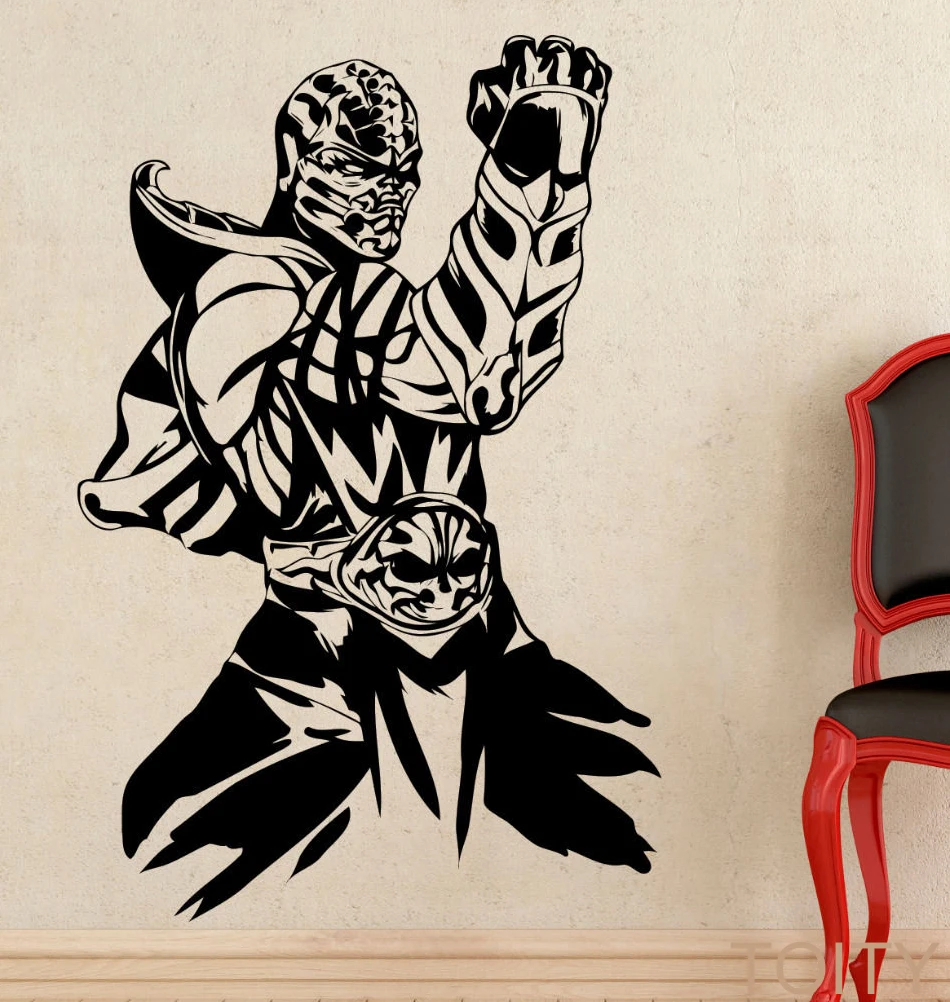 Jogo Mortal Kombat Scorpion Adesivo de Parede de Vinil Arte Decalque ...