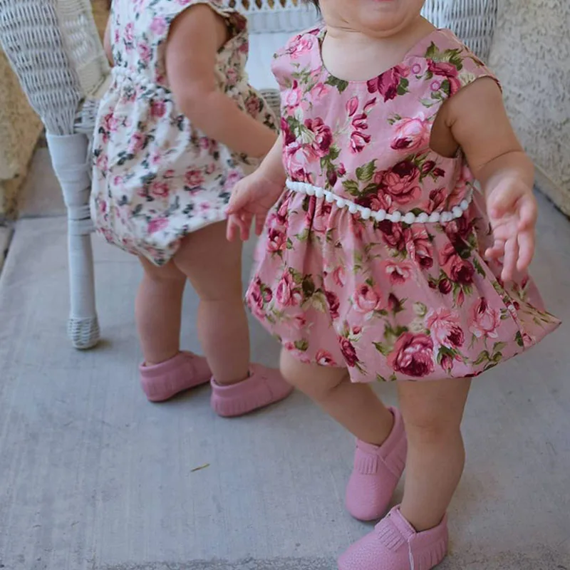 Baby Girls Summer Floral Printed Rompers Children Toddlers Princess ...
