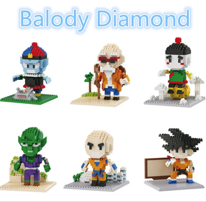 6 types Balody Diamond Blocks drogon series figures Blocks kungfu monk ...