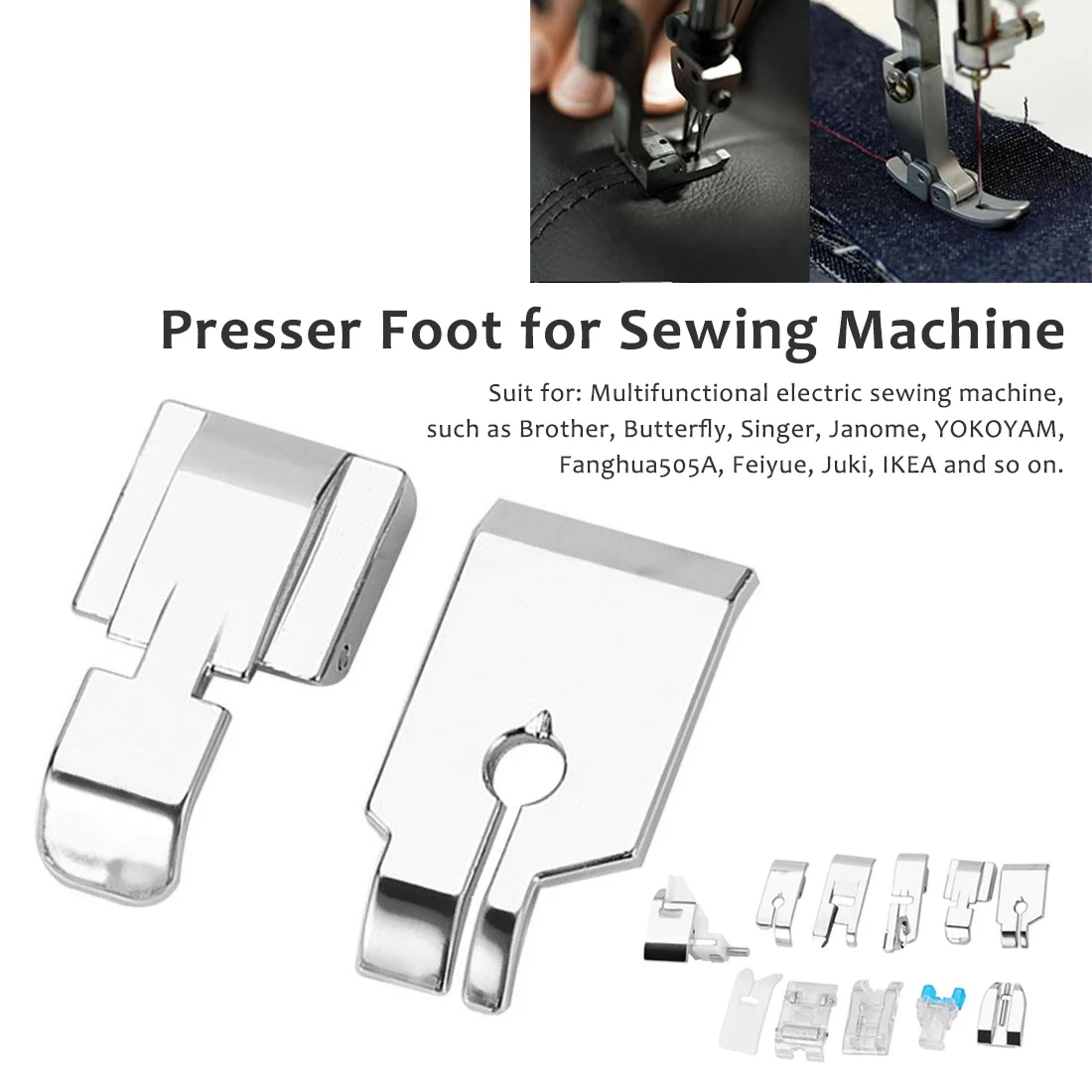 11pcs Domestic Mini Sewing Machine Foot Presser Feet Braiding Blind ...