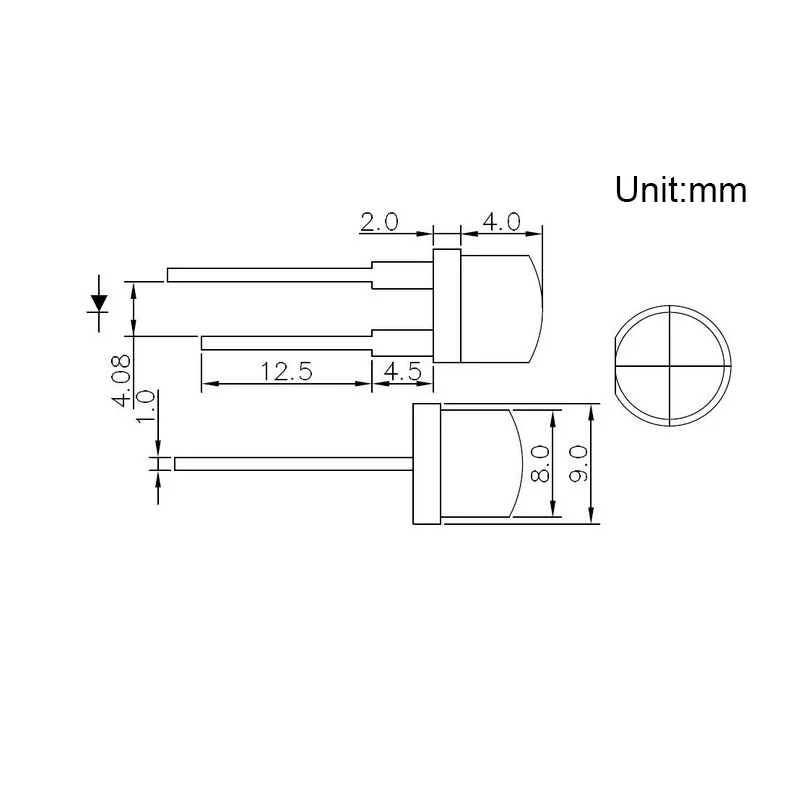 8mm 0.5W straw hat LED lamp - 3V-3.2V | 250mA.