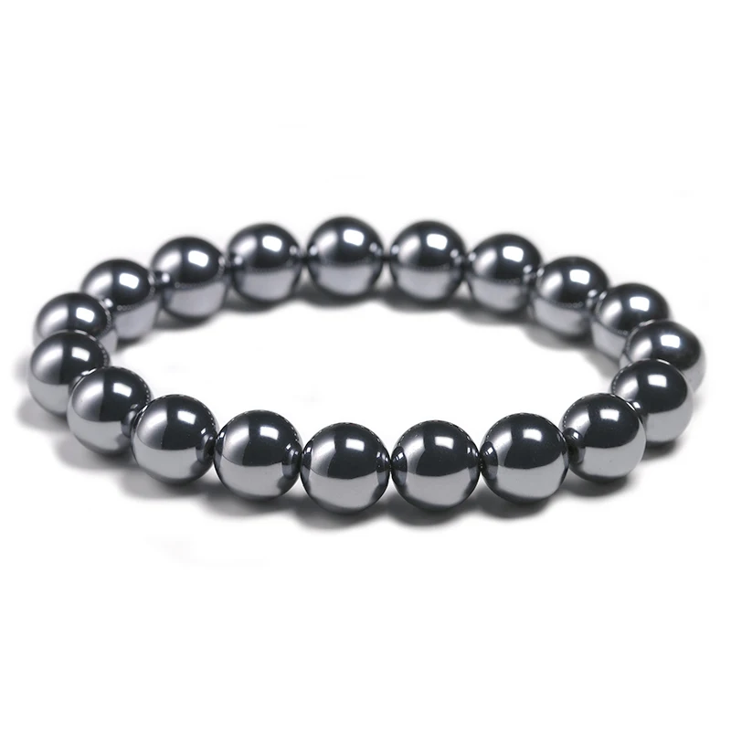 AAA-Natural-Black-Shine-Terahertz-Round-Beads-Stone-Beads-Bracelet ...