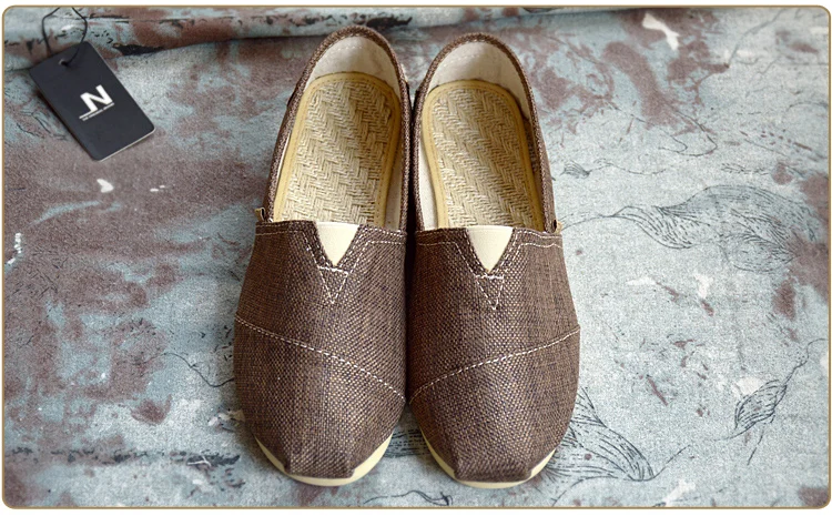 Summer Linen Shoes Men's Low-Top Canvas Shoes Breathable a Pedal Lazy ...