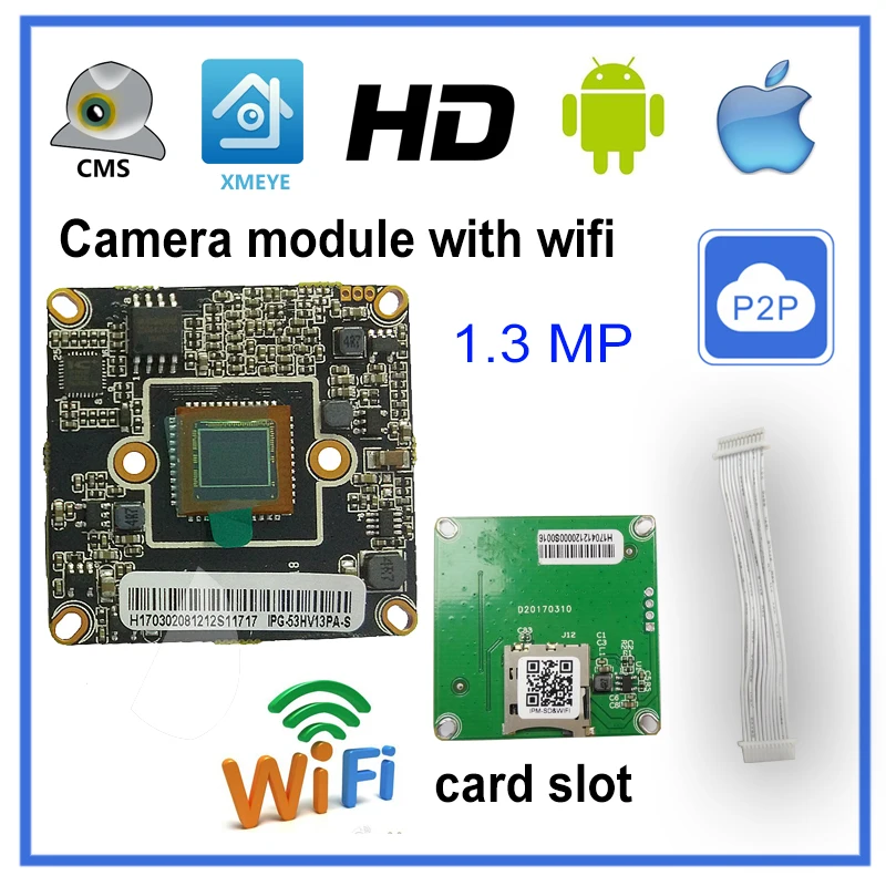 IPC 960P 1.3MP 1/3" AR0130 low illumination CMOS IP Camera CCTV WiFi ...