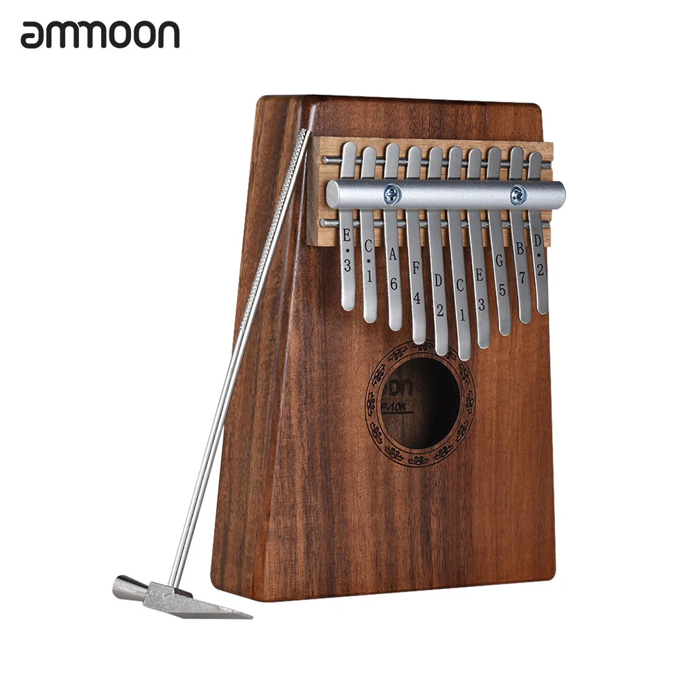 Ammoon Akp-10k Kalimba 10 Keys Thumb Piano Mbira Sanza Hawaiian Koa ...