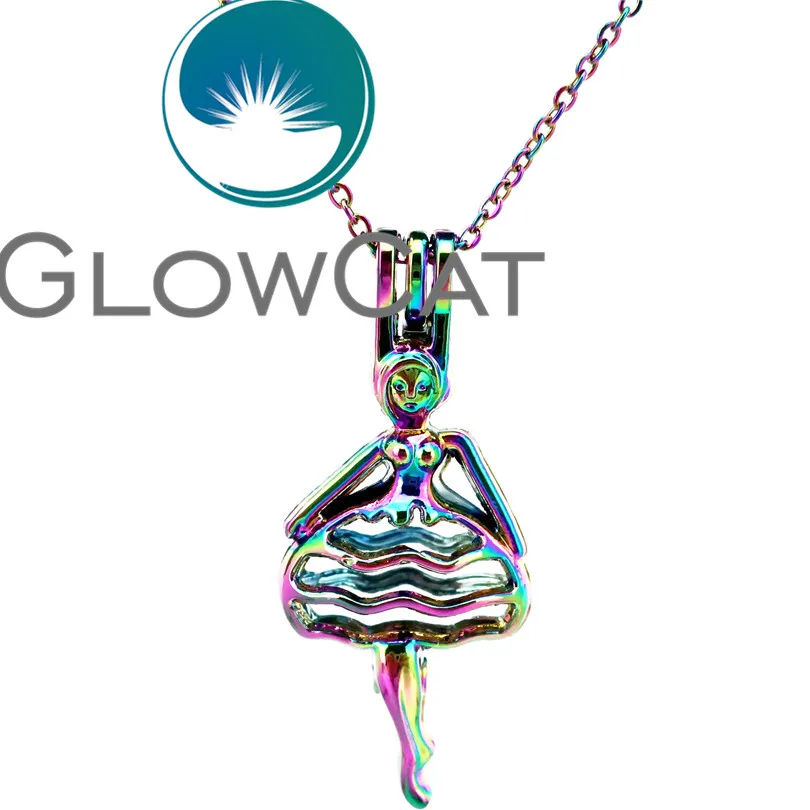 Collar con colgante para chica, jaula de cuentas de Ballet de Color ...